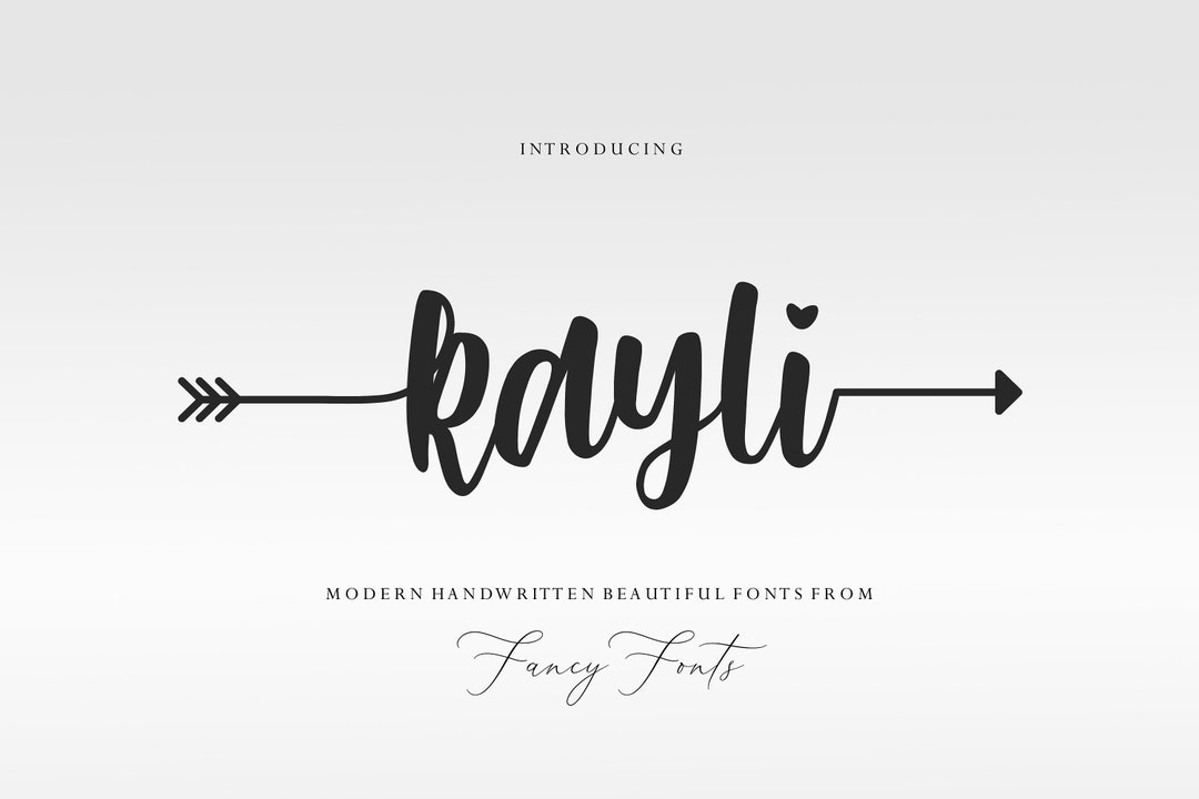 Kayli Arrow Font: Modern Cursive Font With Hearts (TTF) - Etsy