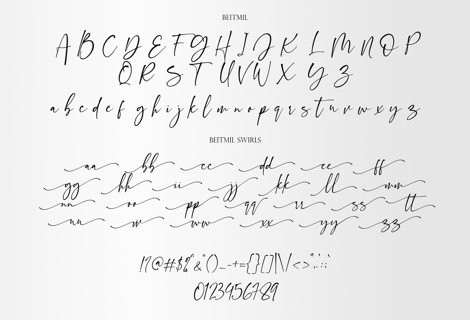 Beitmil Script Font: Modern Cursive With Swirls (TTF Digital Download ...