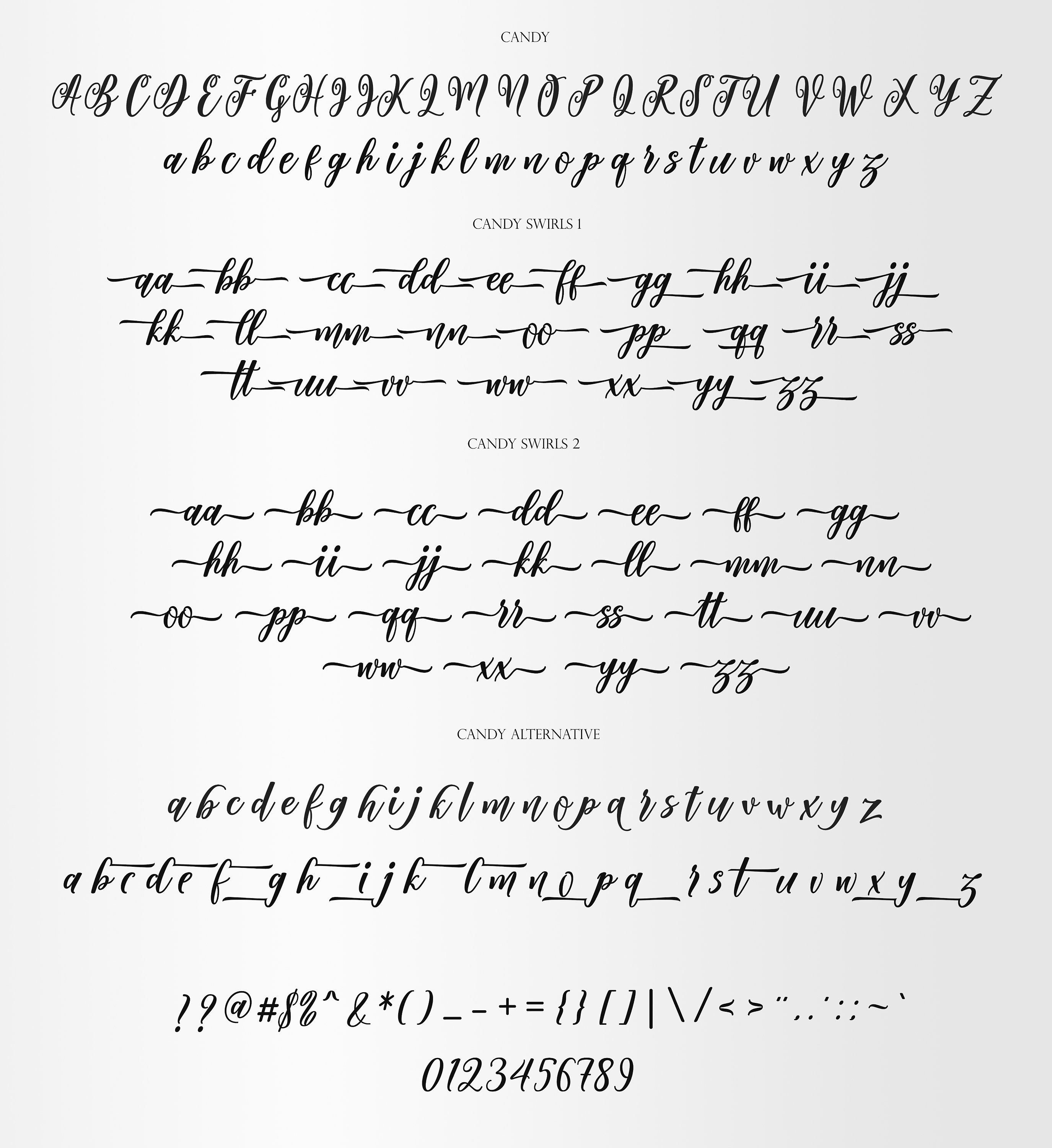Candy Calligraphy Font: Modern Handwritten Font With Tails (digital ...