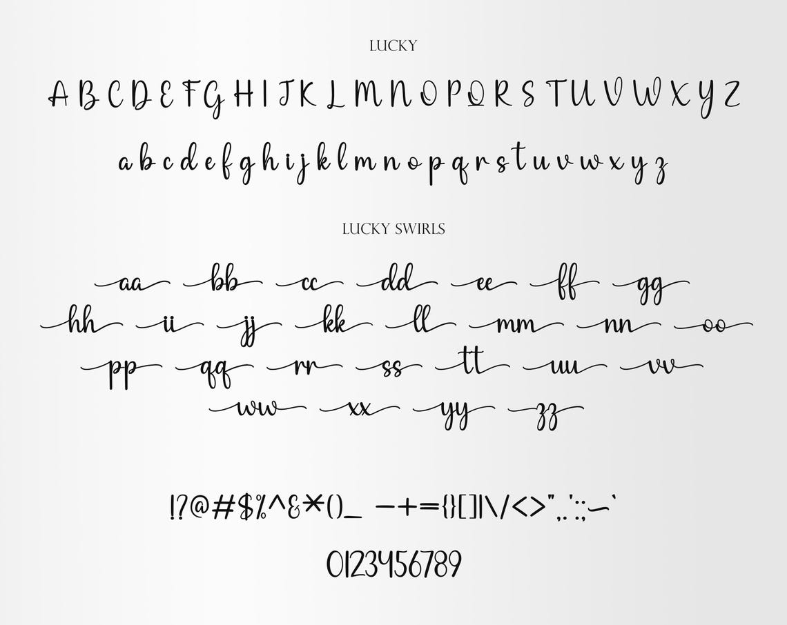 Lucky Script Font: Modern Calligraphy Font (digital Download) - Etsy