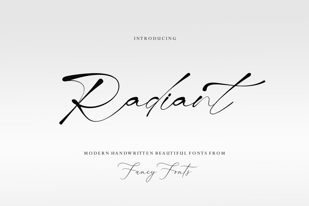 Radiant Script Font: Modern Calligraphy, Commercial Use (TTF) - Etsy