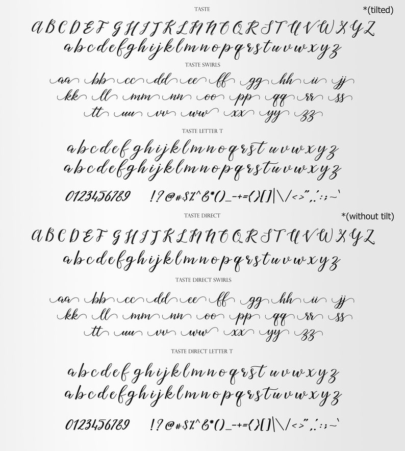 Taste Calligraphy Font: Modern Handwritten Swirly Font (digital ...