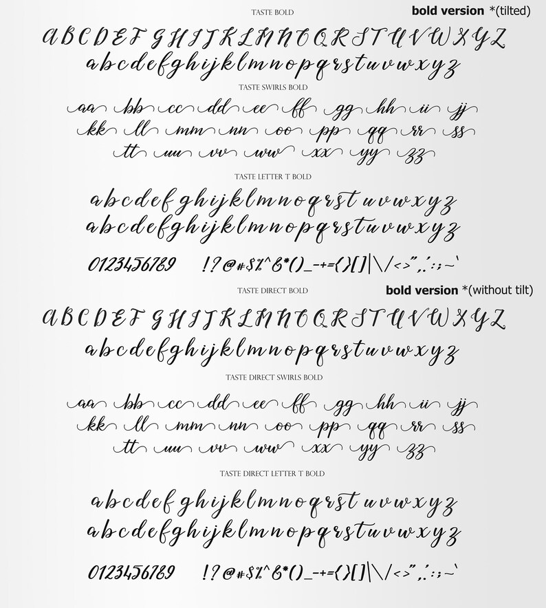 Taste Calligraphy Font: Modern Handwritten Swirly Font (digital ...