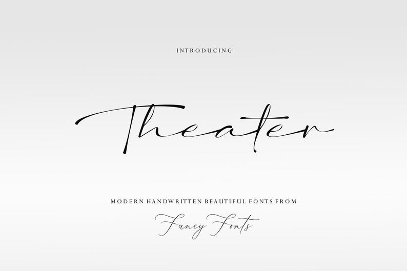 Theater Calligraphy Font, Handwritten Script, Wedding Font (TTF ...
