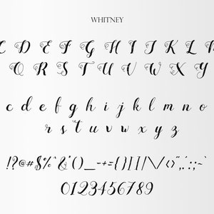 Whitney Script Font: Vintage Watercolor Calligraphy (TTF) - Etsy