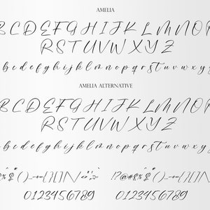 Amelia Calligraphy Font: Handwritten Script for Cricut (TTF Digital ...