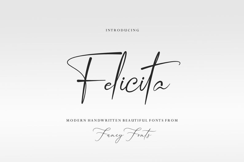 Felicita Script Font: Modern Handwritten Cursive (TTF File) - Etsy