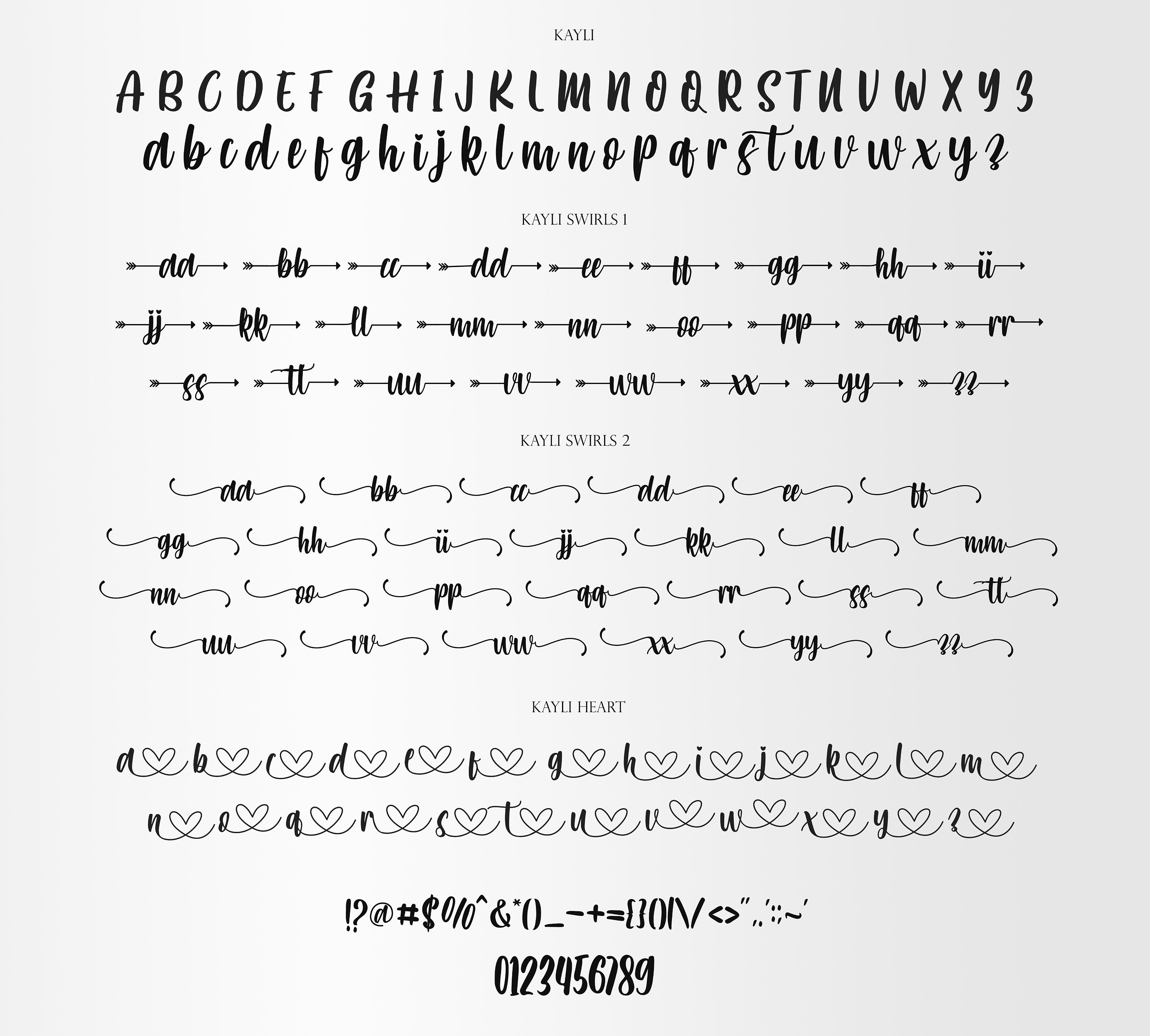Kayli Arrow Font: Modern Cursive Font With Hearts (TTF) - Etsy