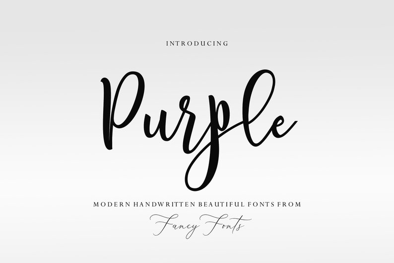 Purple Calligraphy Font: Modern Script With Tails (digital Download) - Etsy