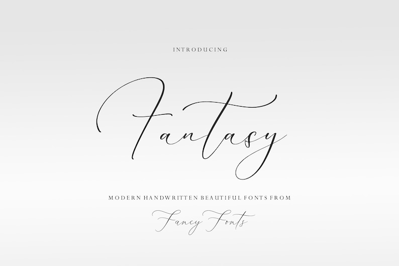 Fantasy Script Font: Modern Calligraphy Font With Tails (digital ...