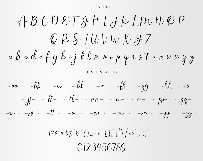 London Script Font: Modern Calligraphy Font With Tails (TTF Digital Download) - Etsy