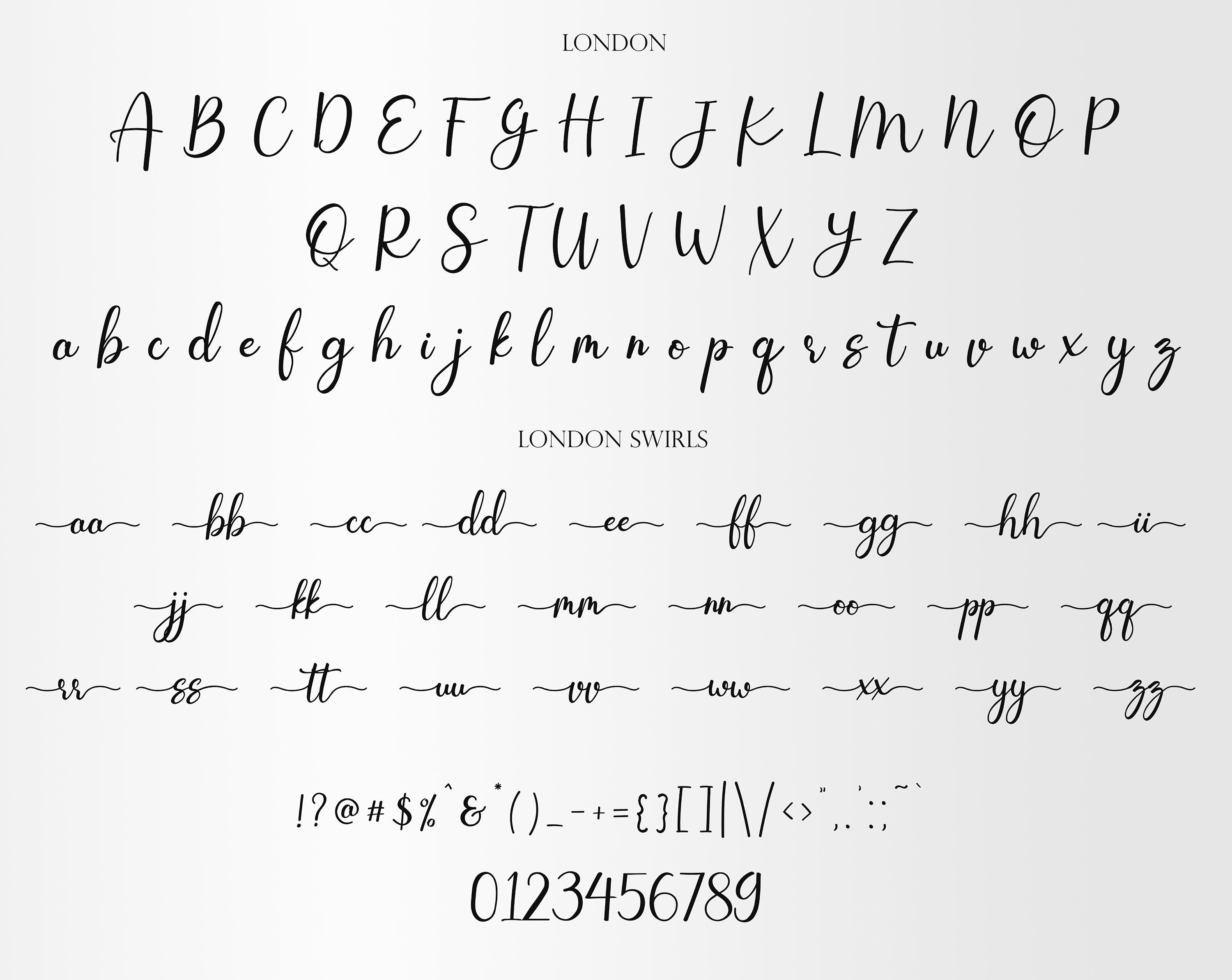 London Script Font: Modern Calligraphy Font With Tails (TTF Digital ...