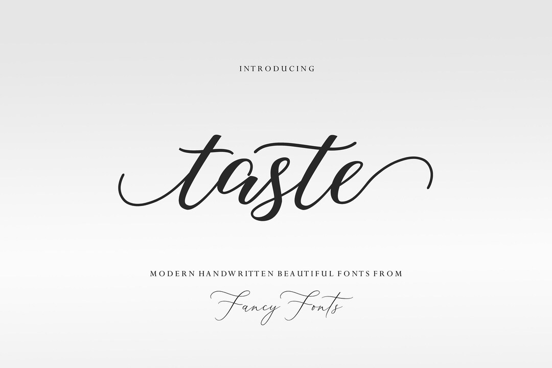Taste Calligraphy Font: Modern Handwritten Swirly Font (digital ...
