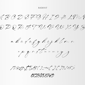 Radiant Script Font: Modern Calligraphy, Commercial Use (TTF) - Etsy