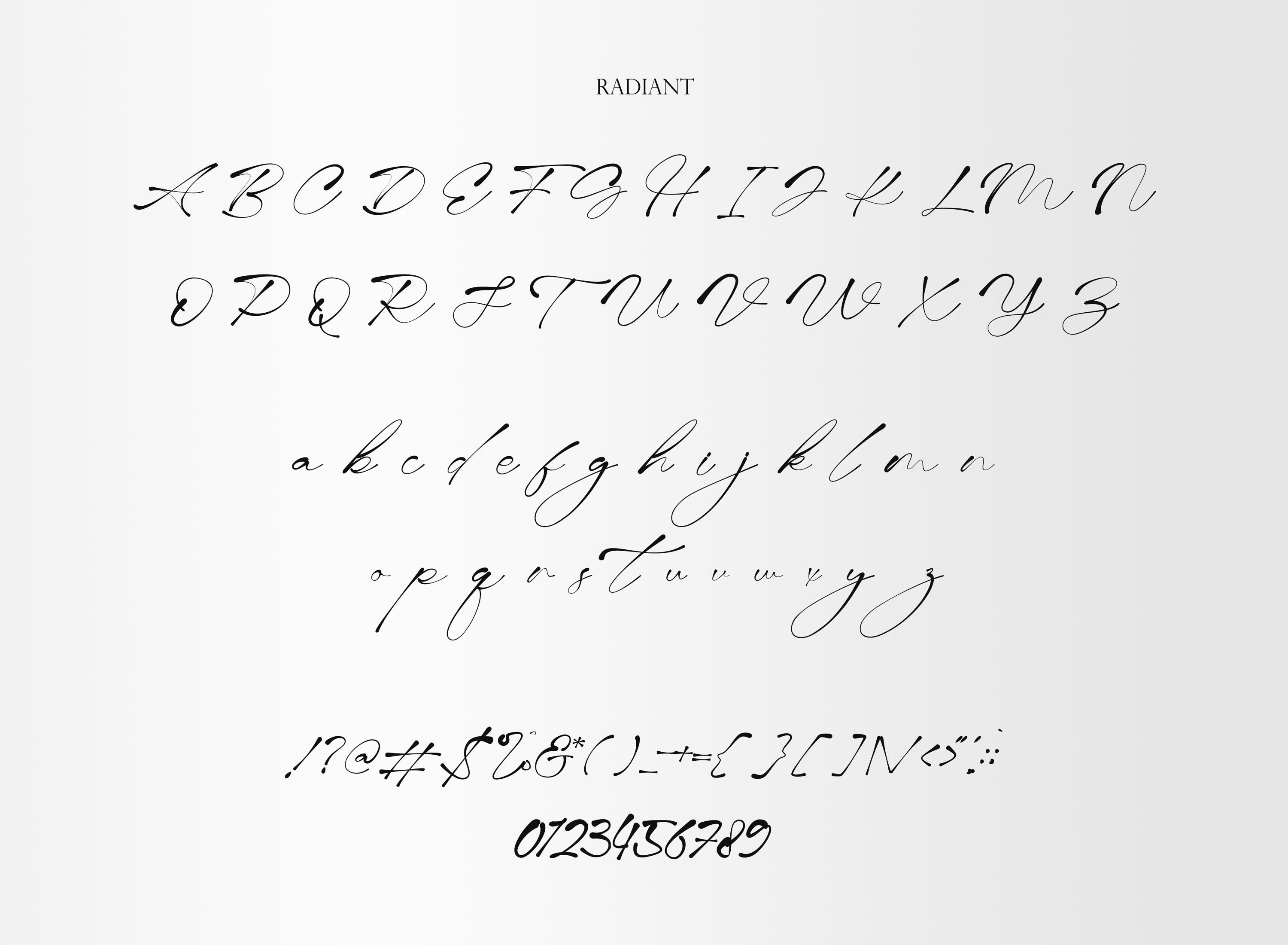 Radiant Script Font: Modern Calligraphy, Commercial Use (TTF) - Etsy