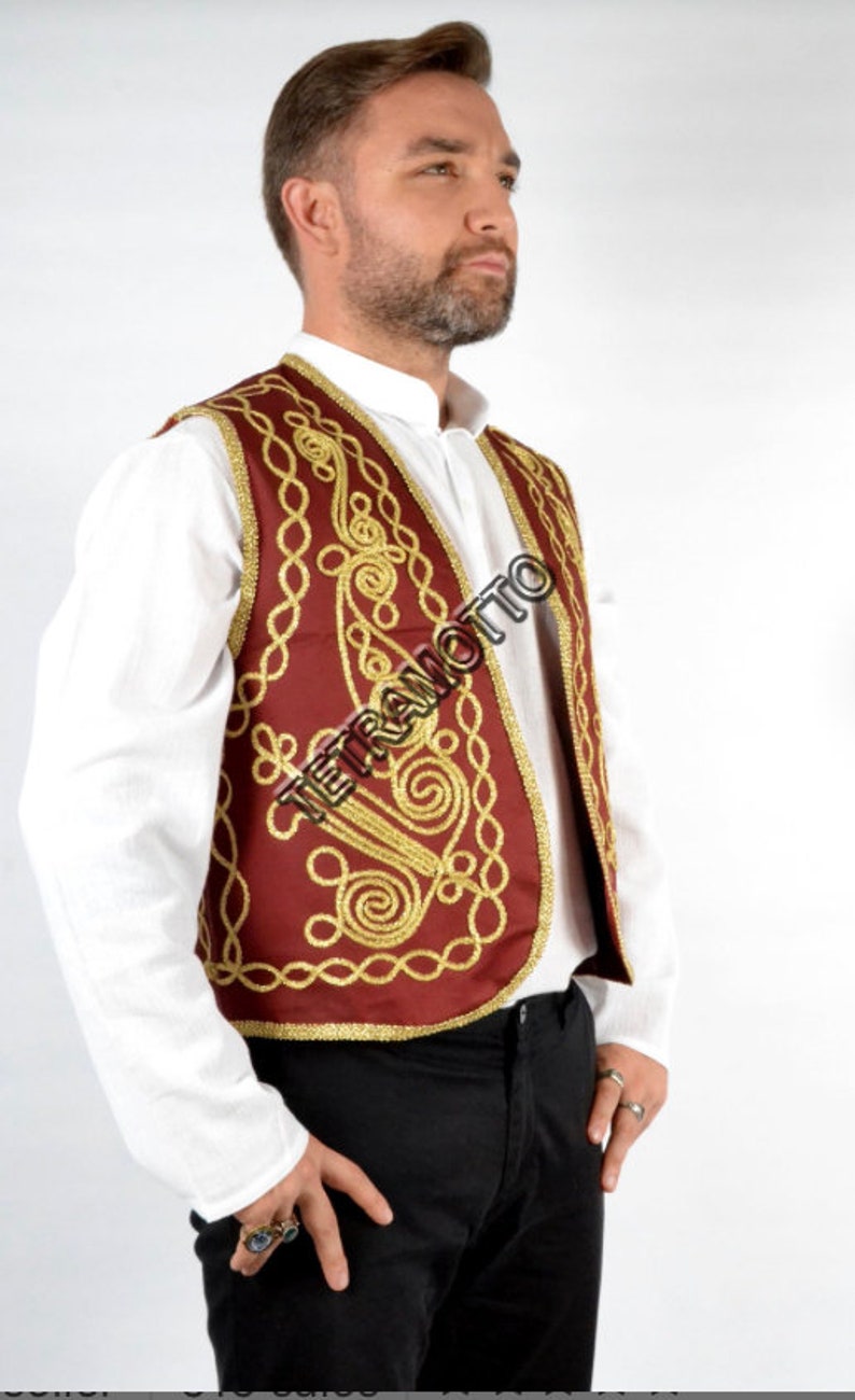 BURGUNDY VEST Authentic Ottoman Turkish Embroidered - Etsy Hong Kong