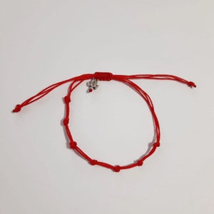 Red Bracelet With 7 Knots, Red Bracelet, Bracelet With Seven Knots, Red ...