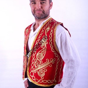RED VEST Turkish Embroidered Vest Authentic Ottoman A25163 - Etsy