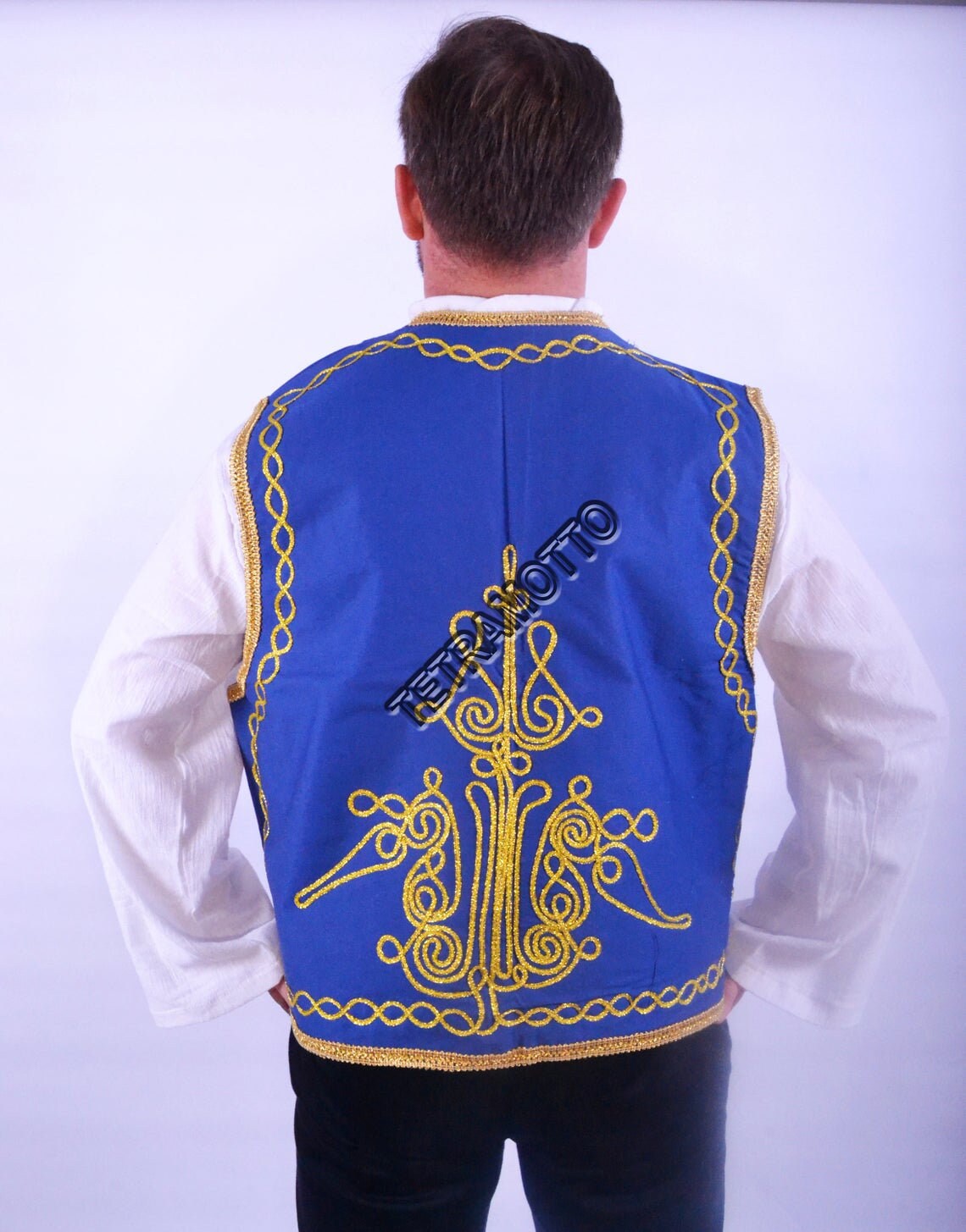 Blue Embroidered Turkish Ottoman Vest Waist Waistcoat Hand | Etsy