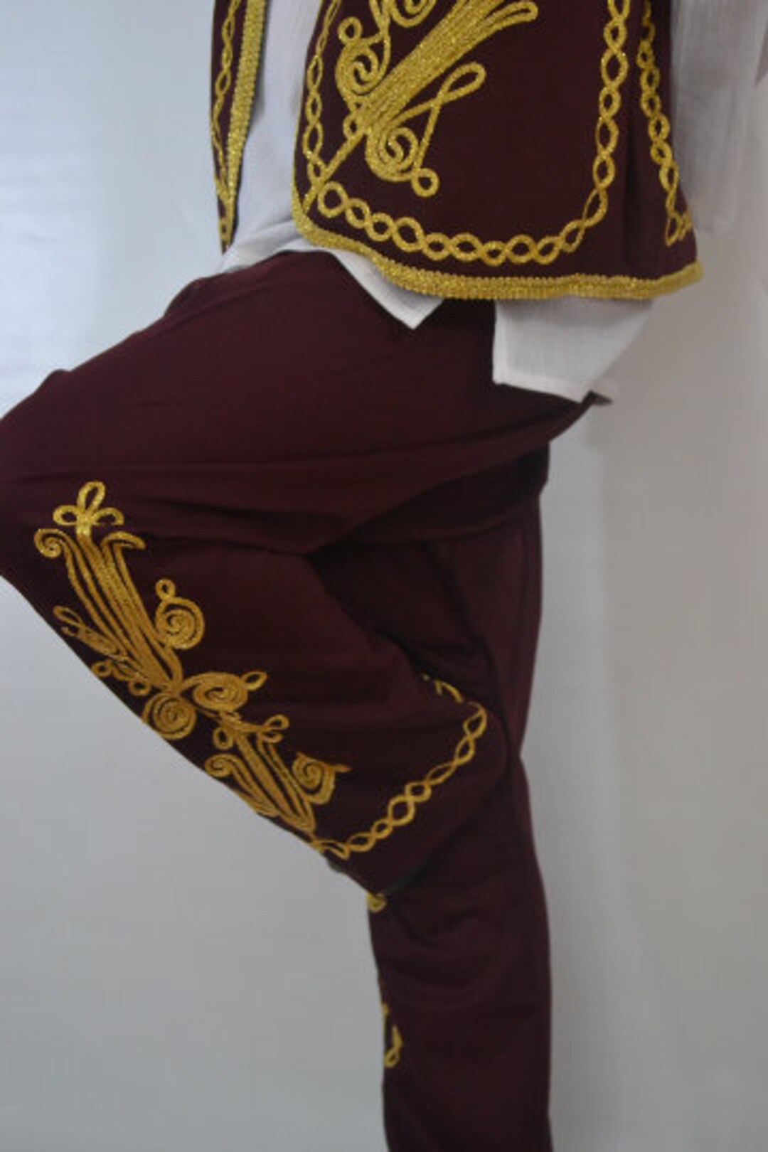 Burgundy Salvar Costume Dance Dancer Baggy Trousers Pyjamas Pajamas ...
