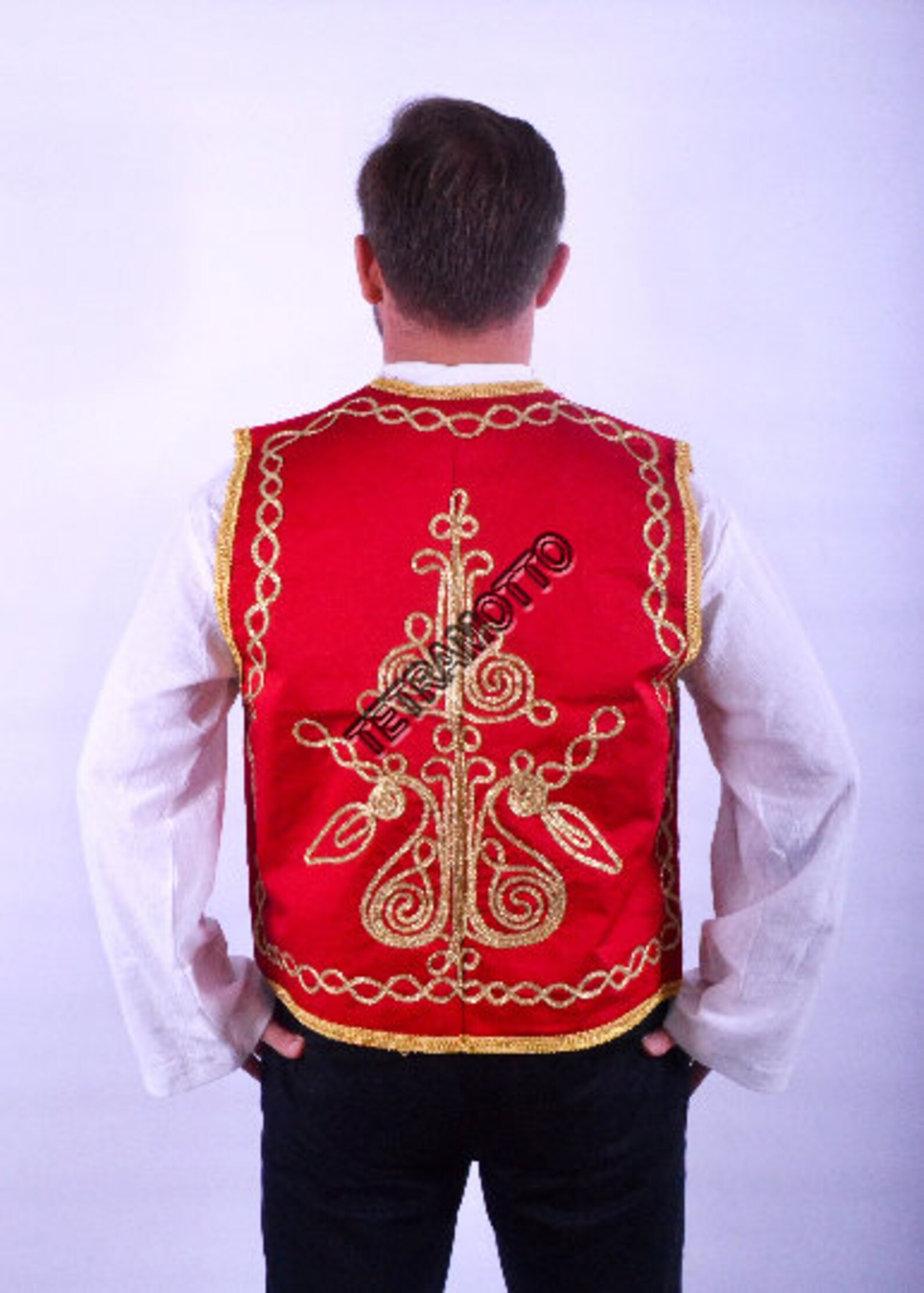 RED VEST Turkish Embroidered Vest Authentic Ottoman A25163 - Etsy