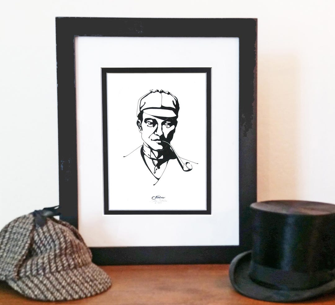 Sherlock Holmes Print: Limited Edition Pen & Ink Portrait - Etsy