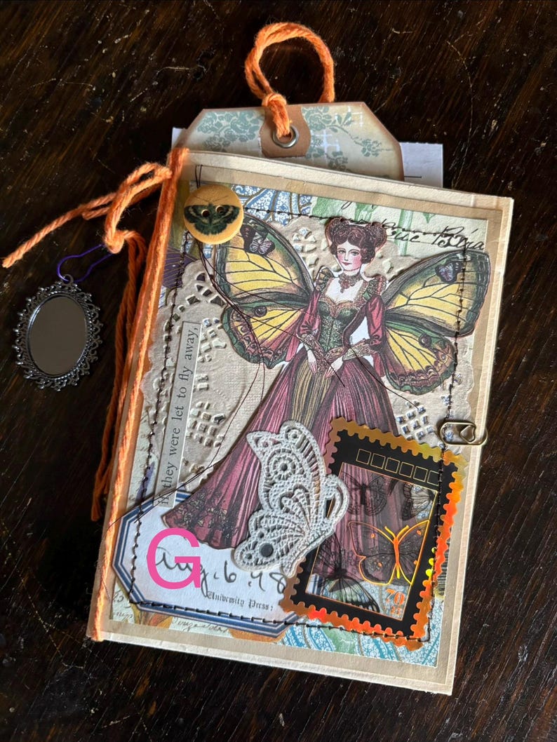 Butterfly Mini Journals, Handmade File Folder, Ephemera Pockets, Charm ...