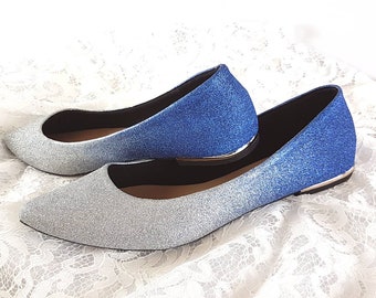 Blue Glitter Shoes - Etsy UK
