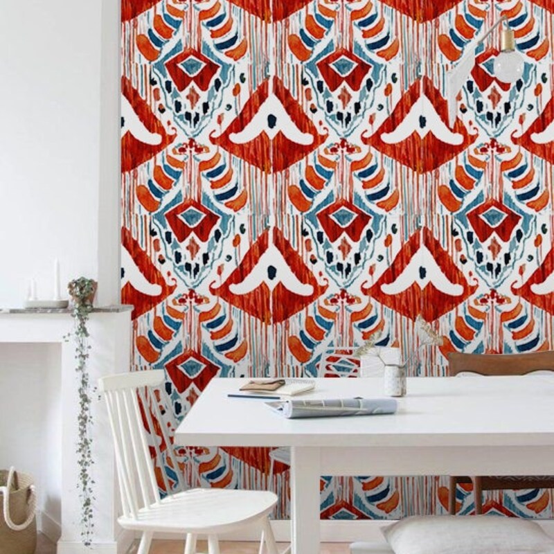 Ikat Wallpaper - Etsy