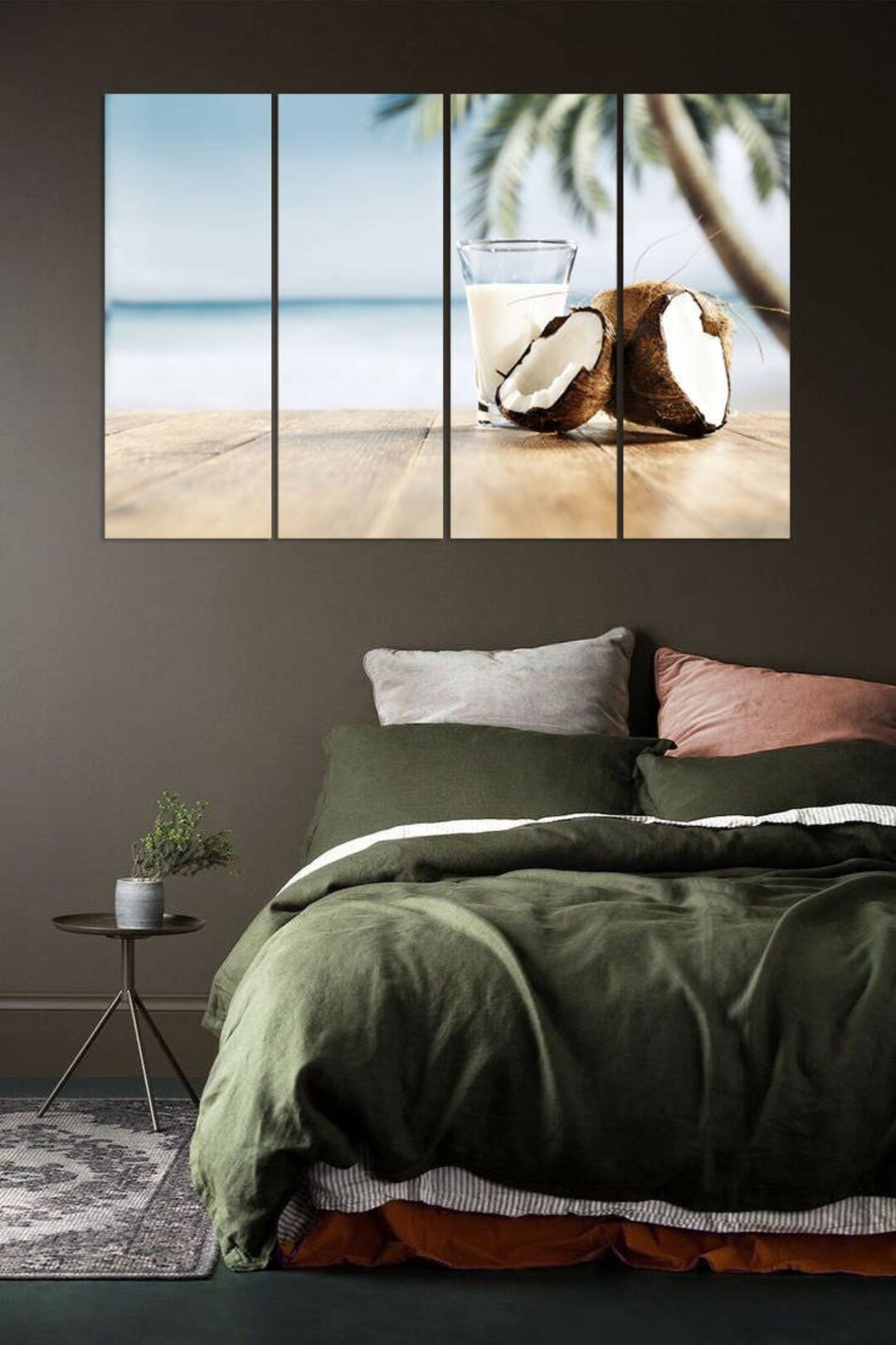 Coconut Canvas, Coco Print, Tropical Island, Sea, Ocean, Palm, Exotic ...
