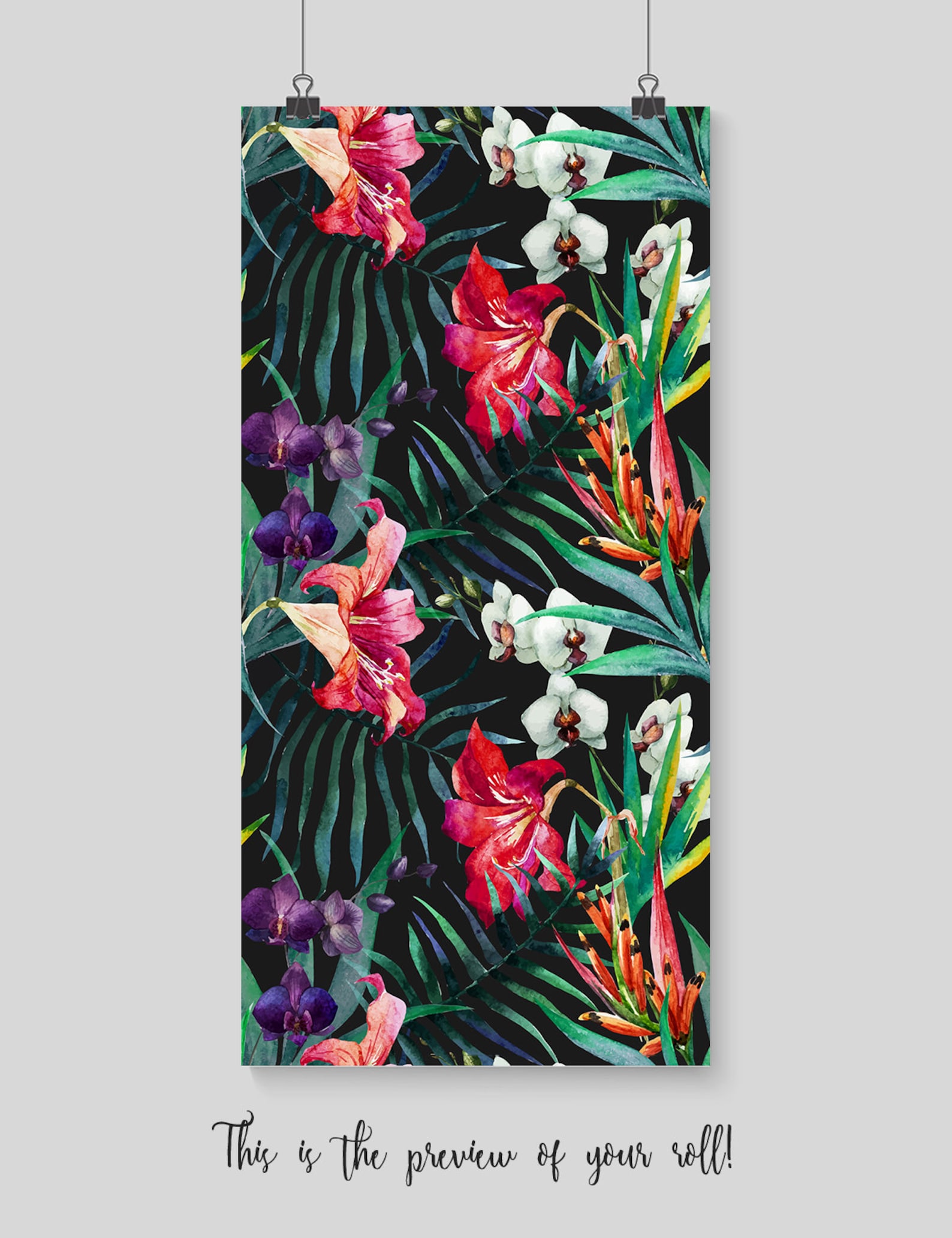 Amazon Jungle Removable Wallpaper, Flowers Wall Mural, Leaf Wall Decor ...