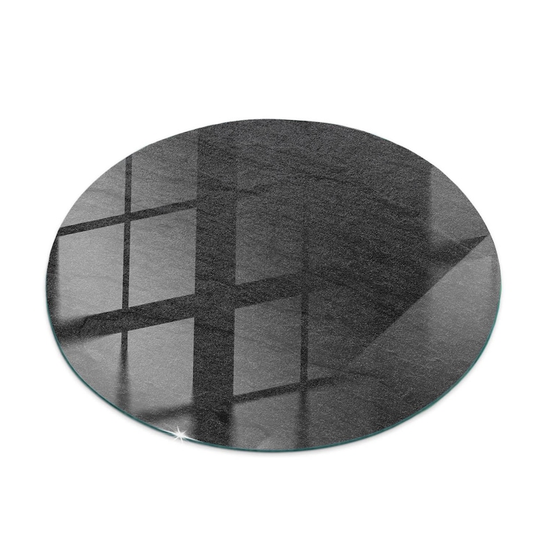 Natural Stone Texture Glass Table Top, Black Modern Glass Tabletop ...