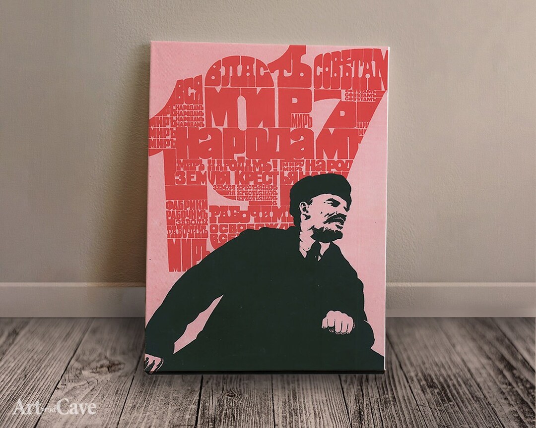 Soviet Lenin Poster Cotton Canvas, Digital Print, Soviet Print, Living ...