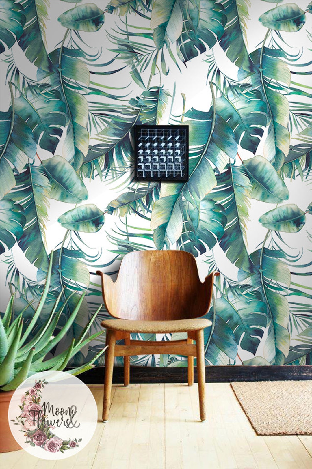 Leaves Explosion Wall Decor, Watercolor Wall Mural, Leaf Removable ...