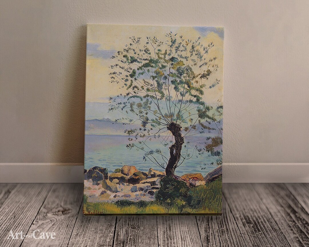 Willow Tree by the Lake Ferdinand Hodler Cotton Canvas, Digital Print ...