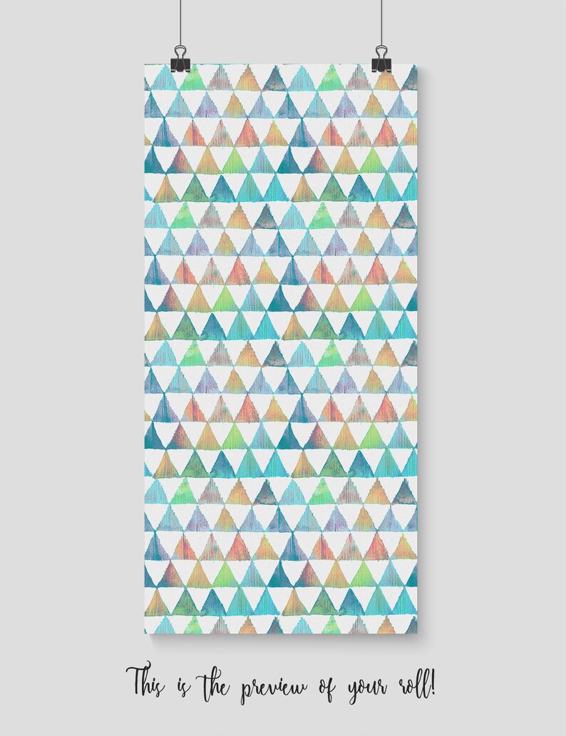 Summer Triangles Removable Wallpaper Geometric Wall Mural | Etsy