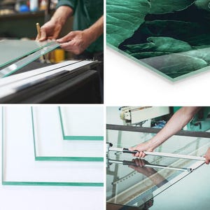 Natural Wood Pattern Glass Table Top, Brown Scandinavian-style Glass Top, Protective Glass Top ...