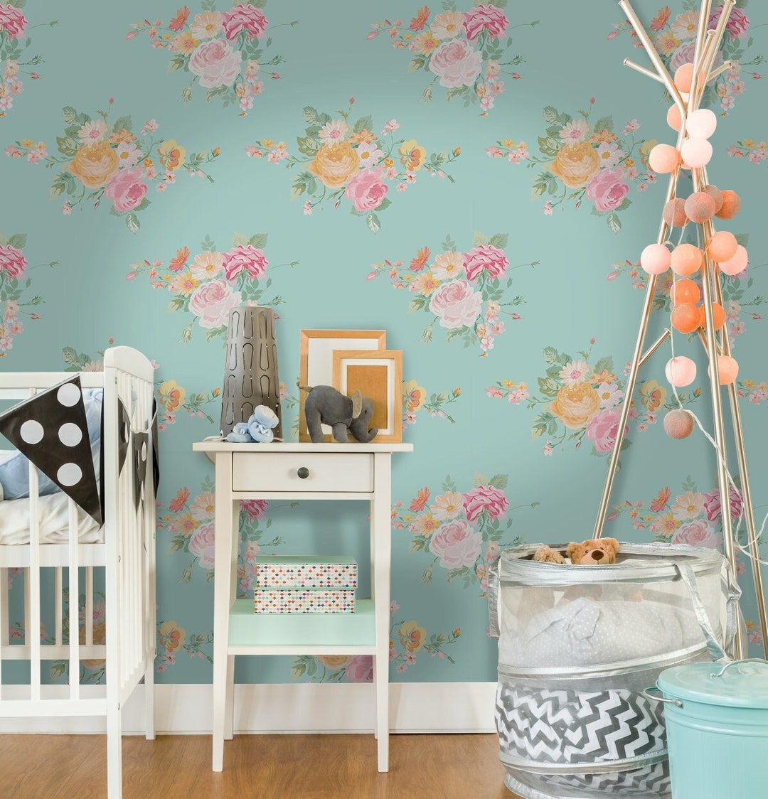 Charming Wallpaper Removable Mural, Rose Pale Removable Wallpaper Pink ...