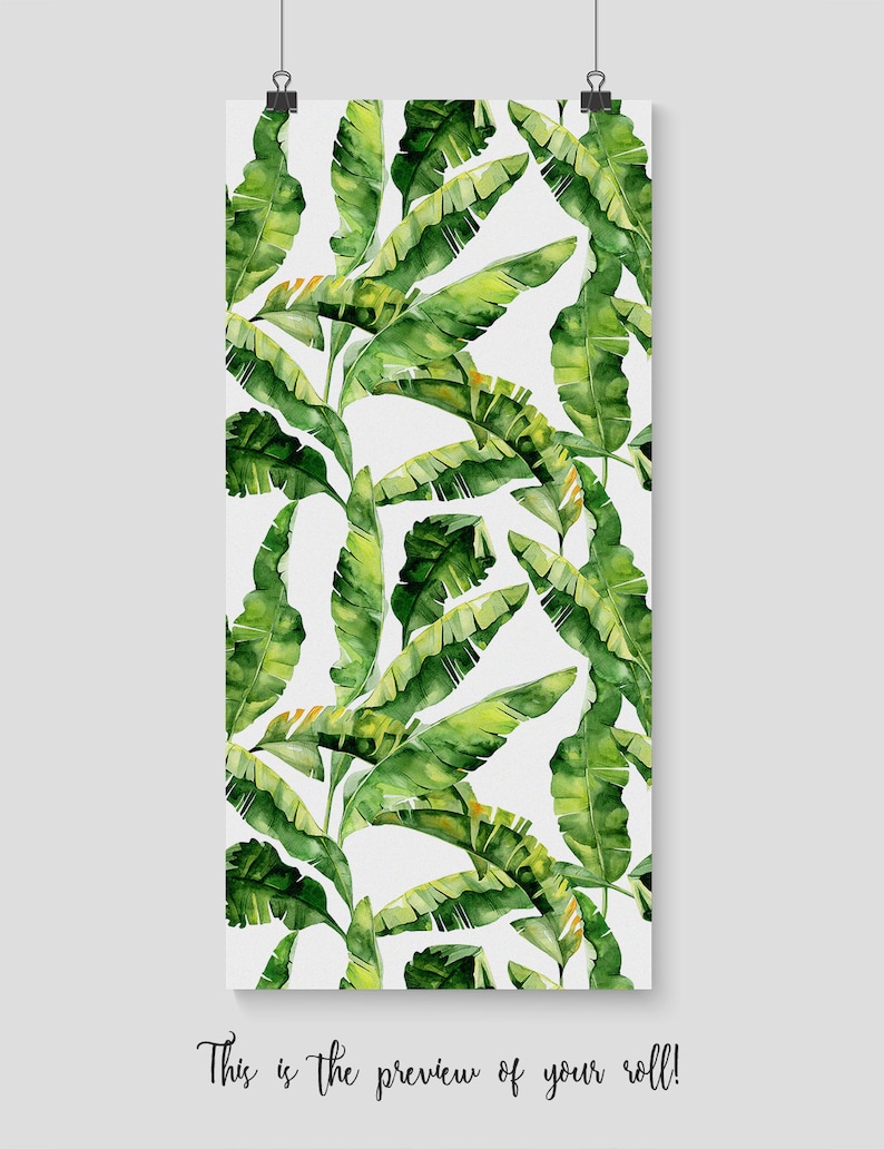 Green Banana Leaves wall decor Tropical leaves removable | Etsy