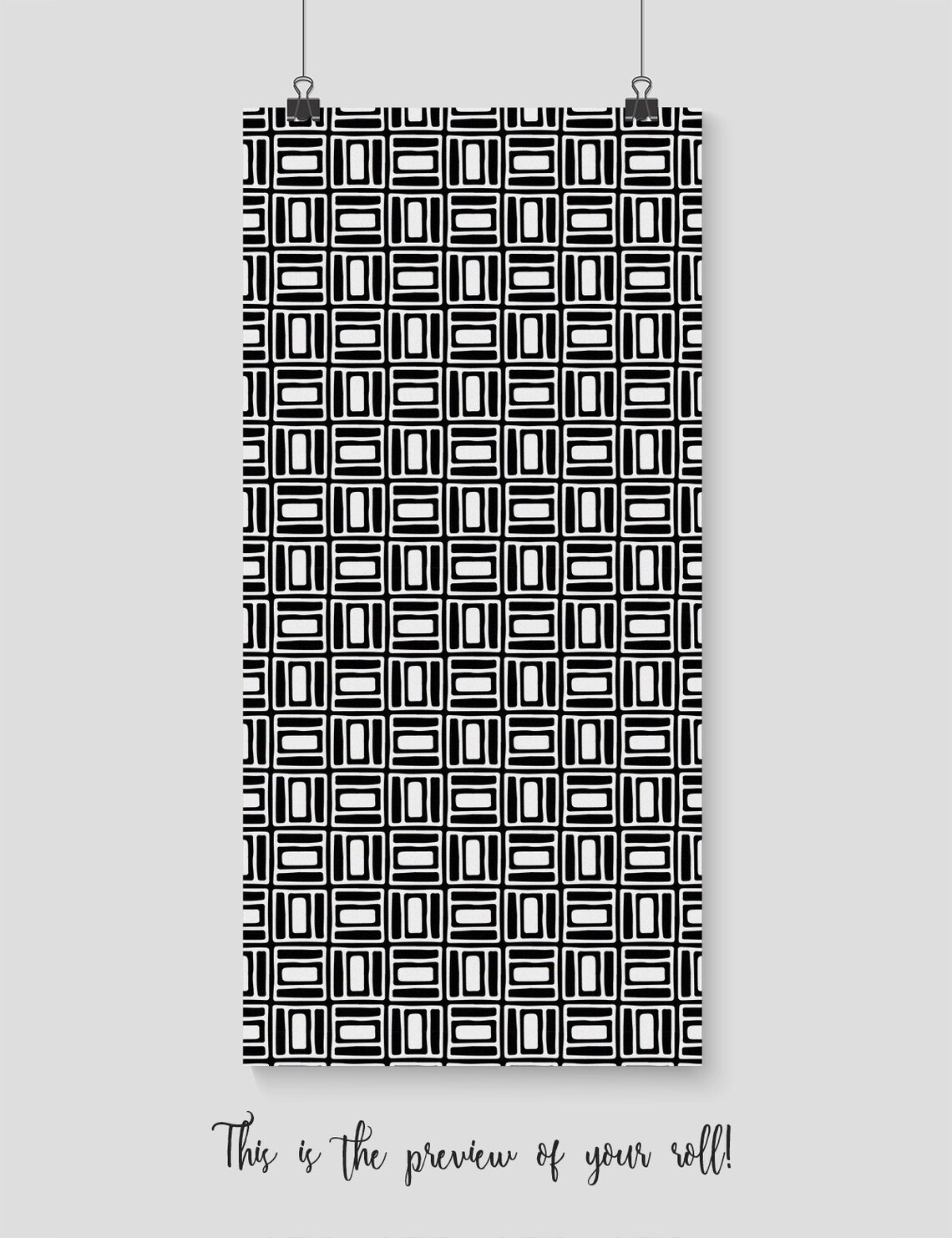 B&W Pattern Wall Mural, Geometric Wall Decor, Simple Removable ...