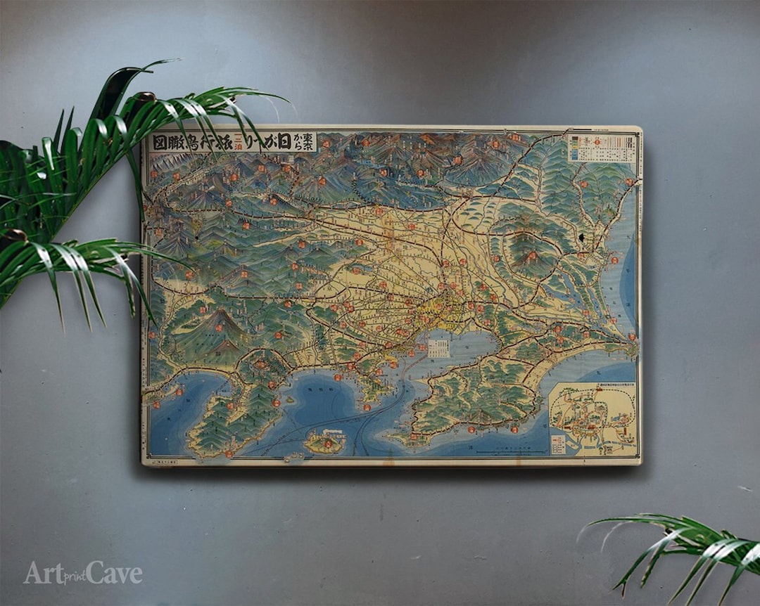 Archival Map of Tokyo Japan Cotton Canvas, Digital Print, Map Poster ...
