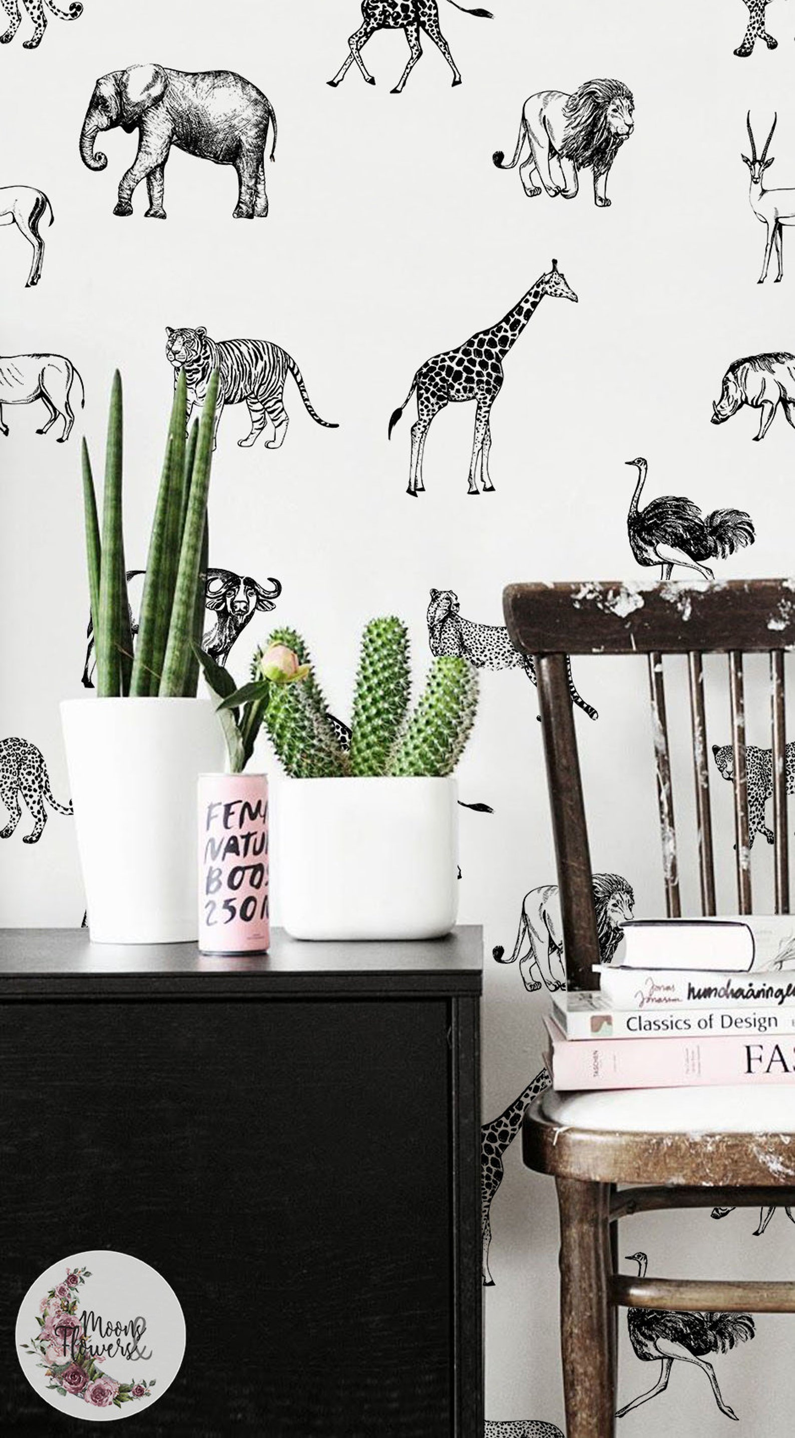 Safari Animals Wall Decor, Aminals Wall Mural, Wild Animals Removable ...