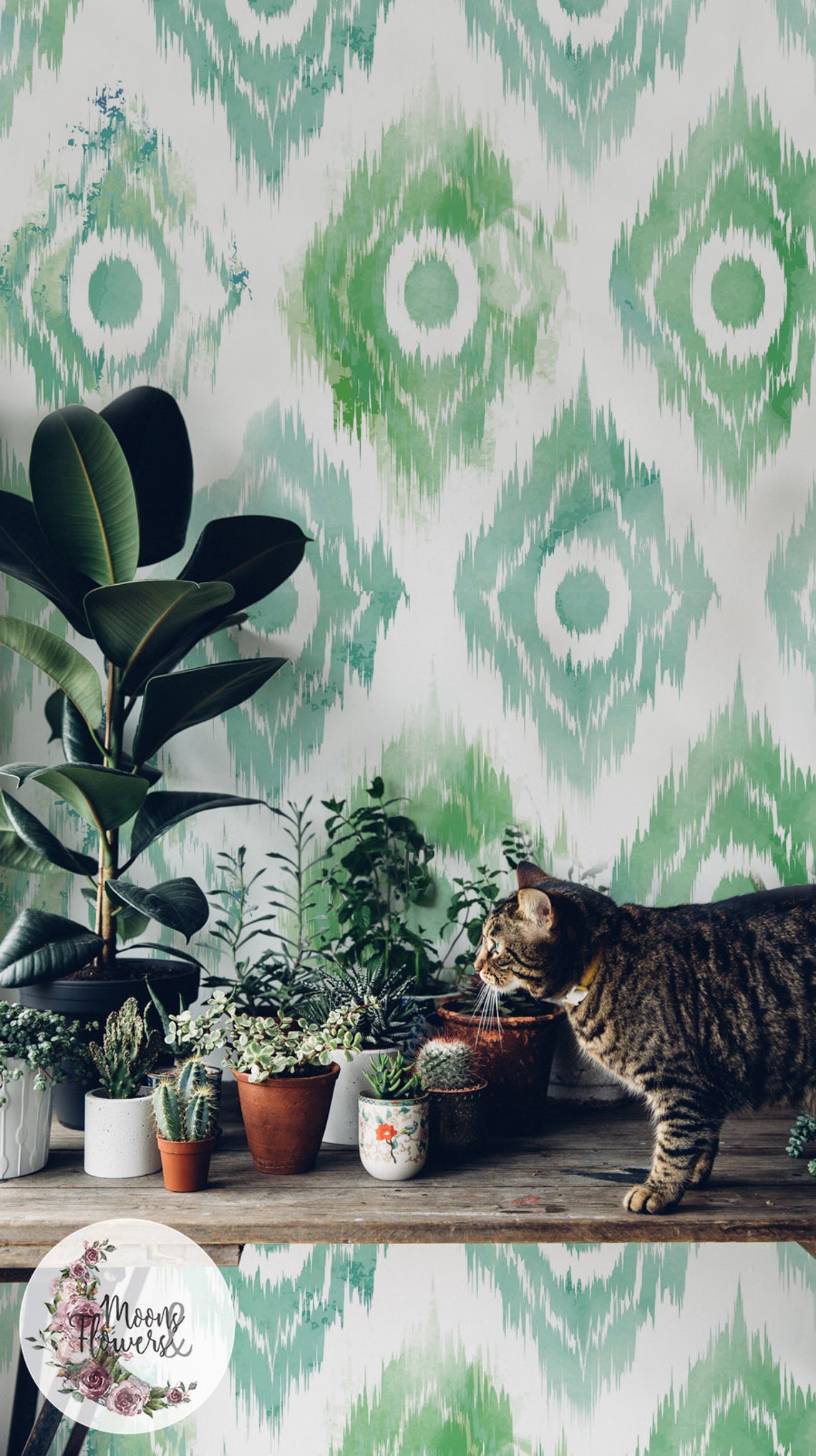 Textile Pattern Wall Mural Simple Wall Decor Geometric | Etsy