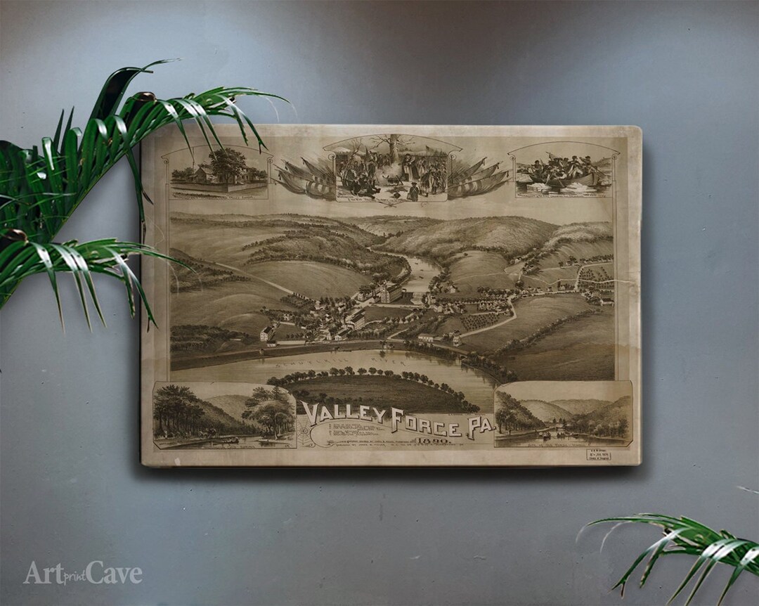 Old Valley Forge Map 1890 Cotton Canvas, Digital Print, Map Poster ...