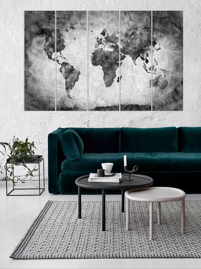 Hanging Map, World Map Canvas Print, Art Travel Map, Wall Decor ...