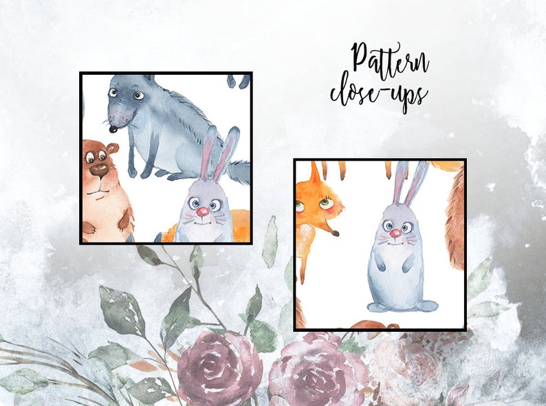 Cute Animals Wall Decor Wild Animals Wall Mural Fox - Etsy