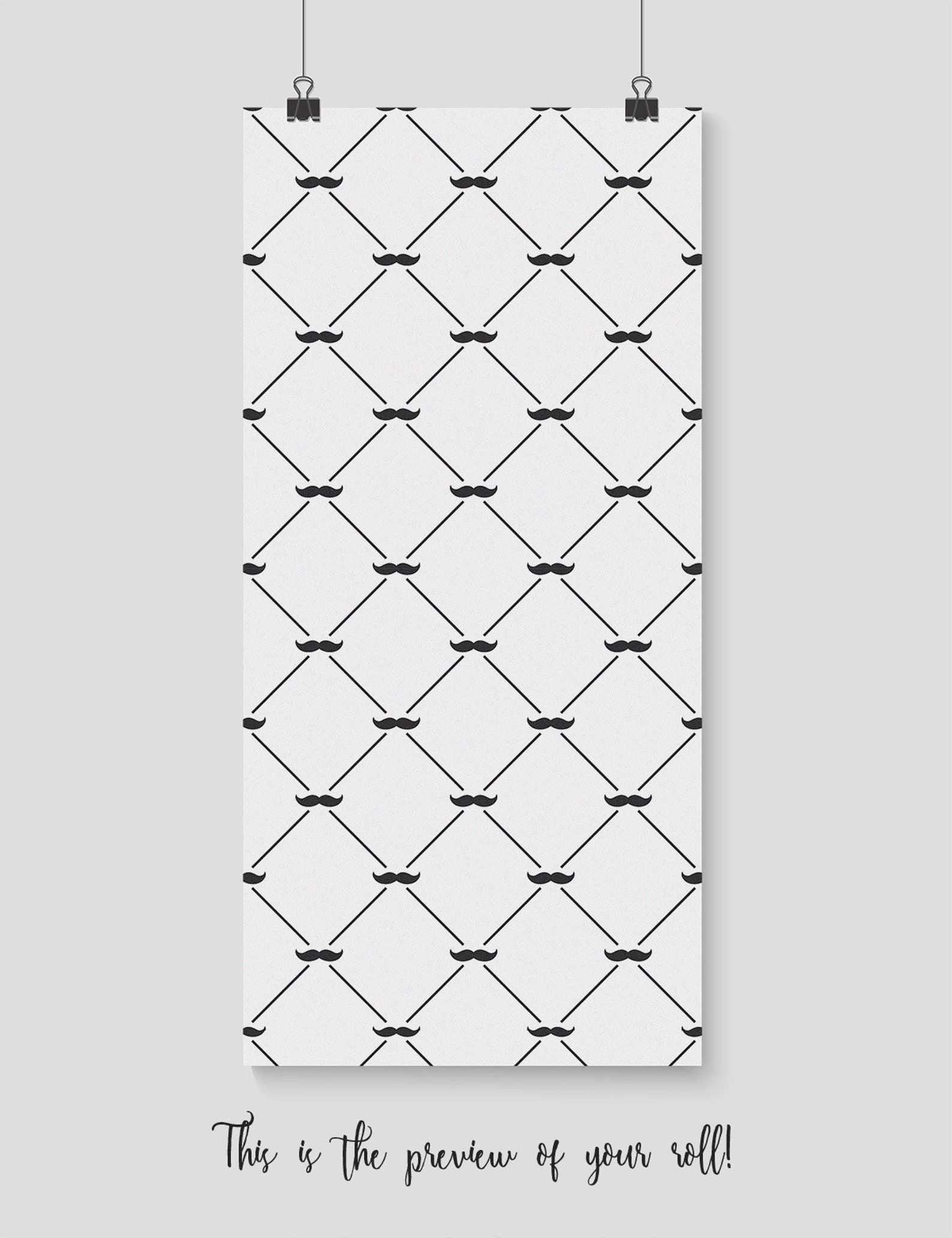 Moustache Wall Decor, Geometric Removable Wallpaper, Simple Wall Mural ...