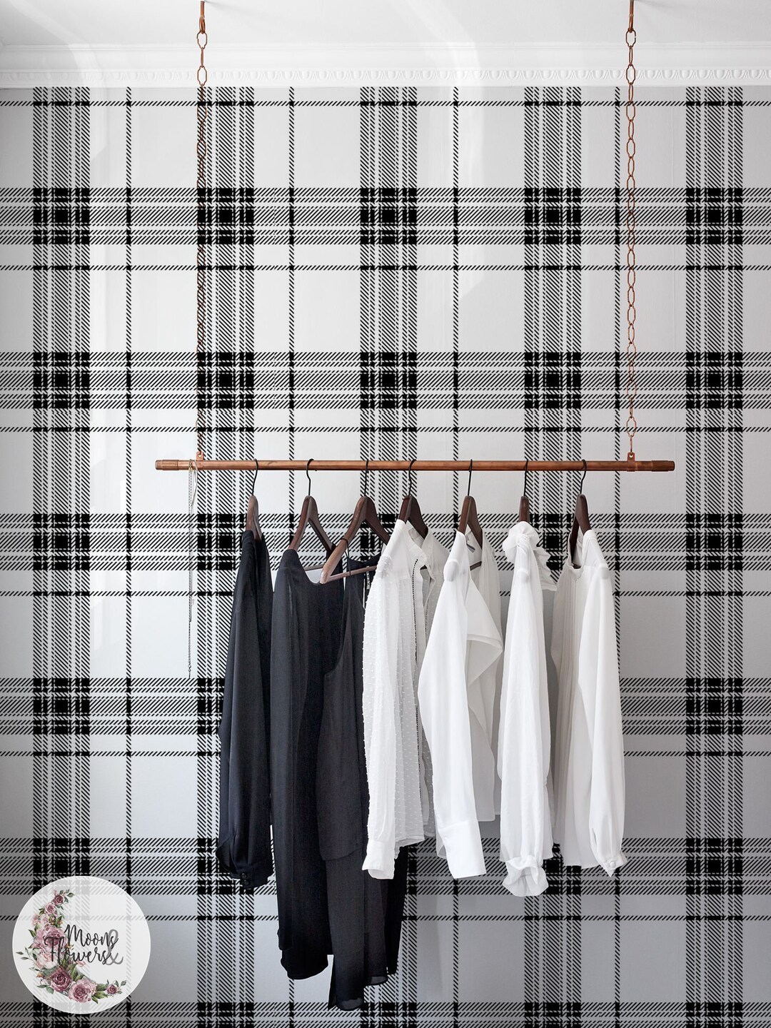 Classic Check Wall Mural Simple Wall Decor Geometric - Etsy