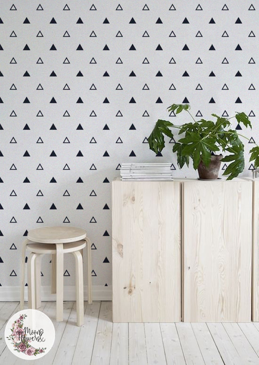 Tiny Triangle Removable Wallpaper, Simple Wall Mural, Geometric Wall ...