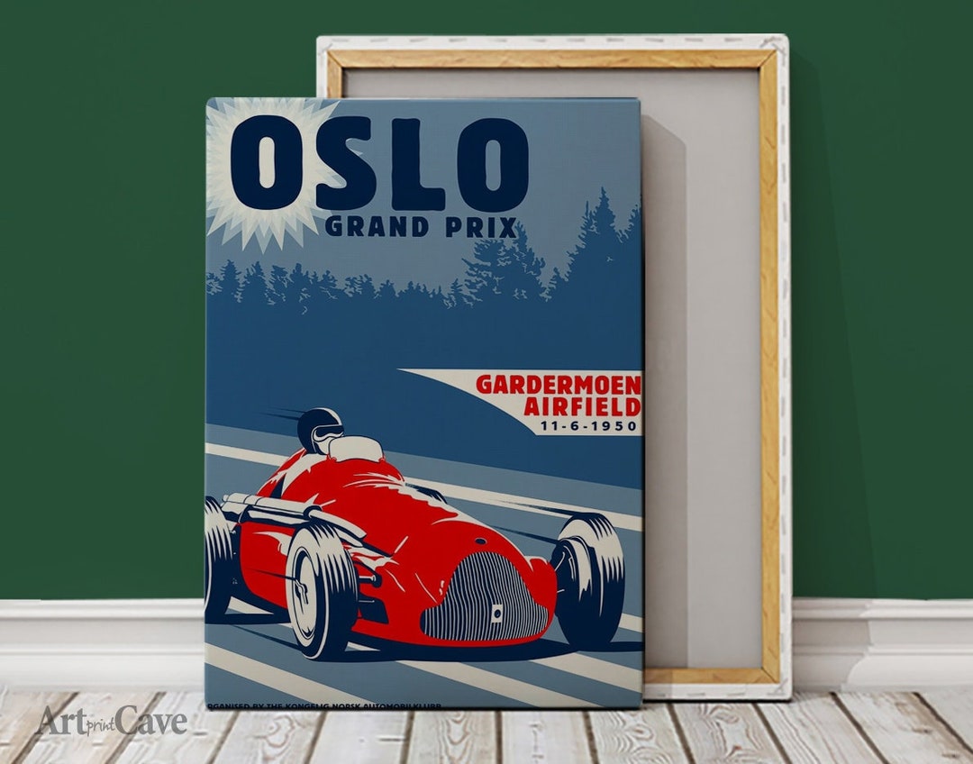 Oslo Grand Prix Retro Grand Prix Poster Cotton Canvas, Digital Print ...